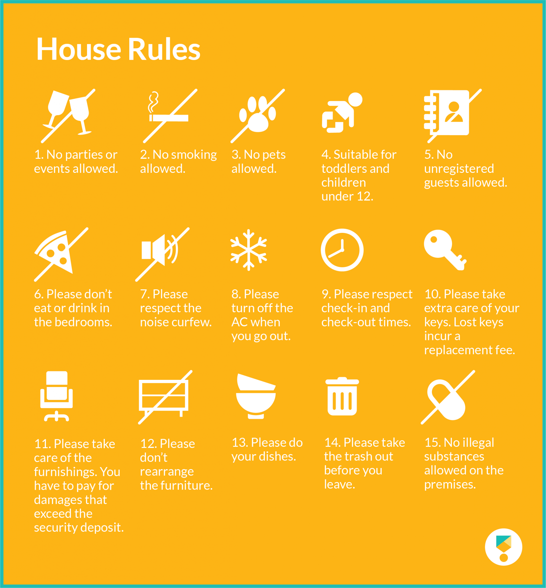 Printable Airbnb House Rules Template Printable World Holiday